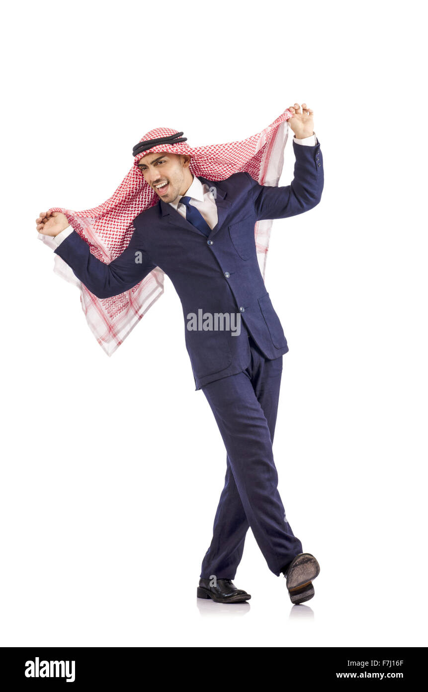 Arab man dancing from joy Stock Photo - Alamy