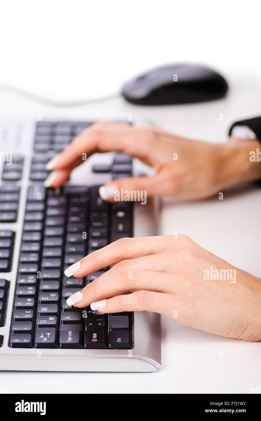 Hands working on the keyboard Stock Photo - Alamy