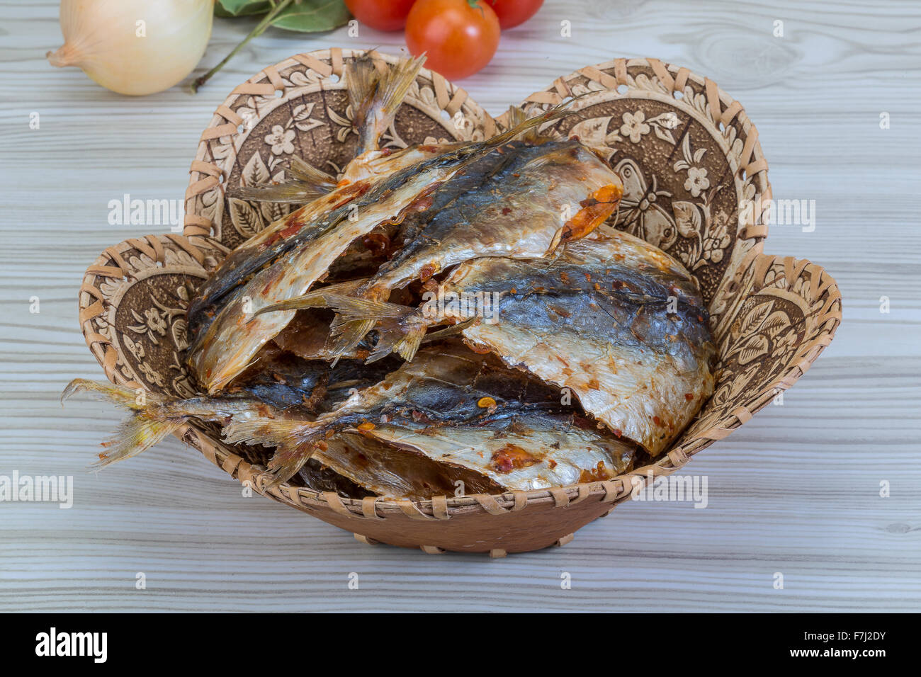 Dry salted fish - soft traditional snack for beer Stock Photo - Alamy