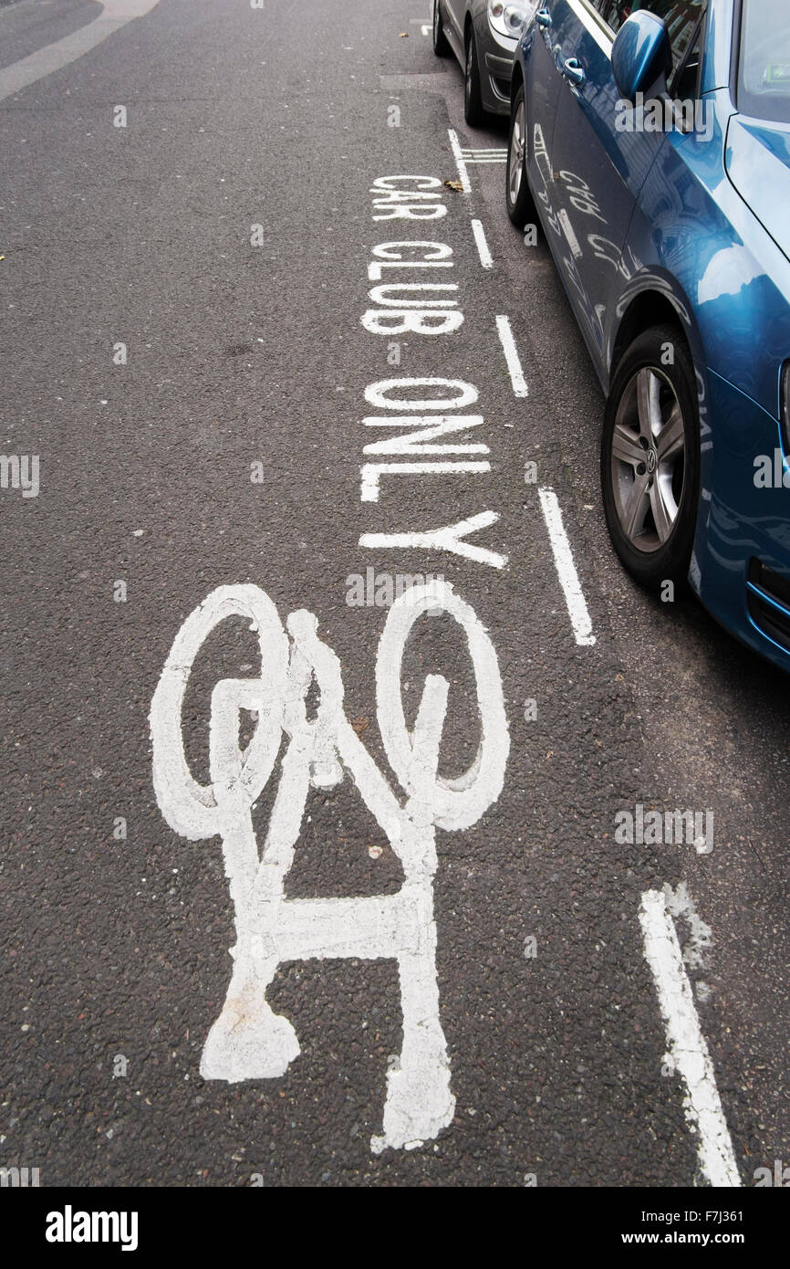 Cars parked in a Car Club Only parking bay in London, England, UK Stock ...