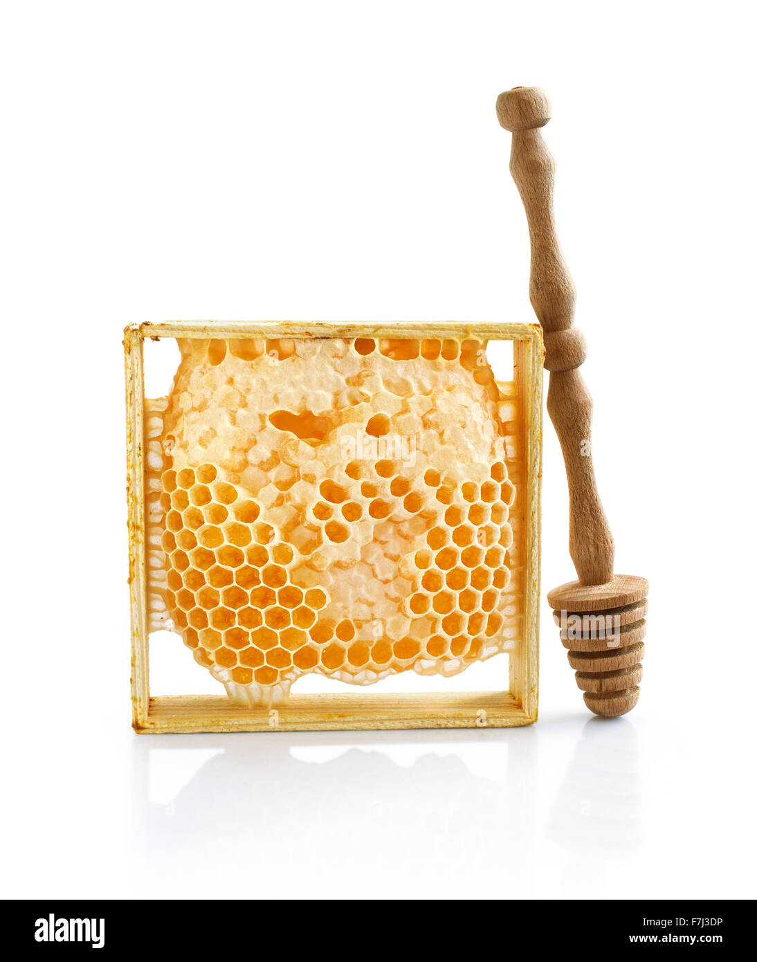 Honeycomb isolated over white Stock Photo - Alamy