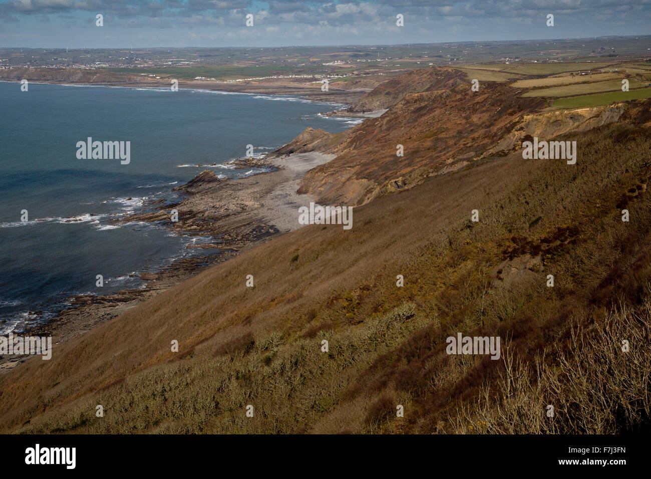 The north cornish coast towards Widemouth, from Dizzard, in the ...