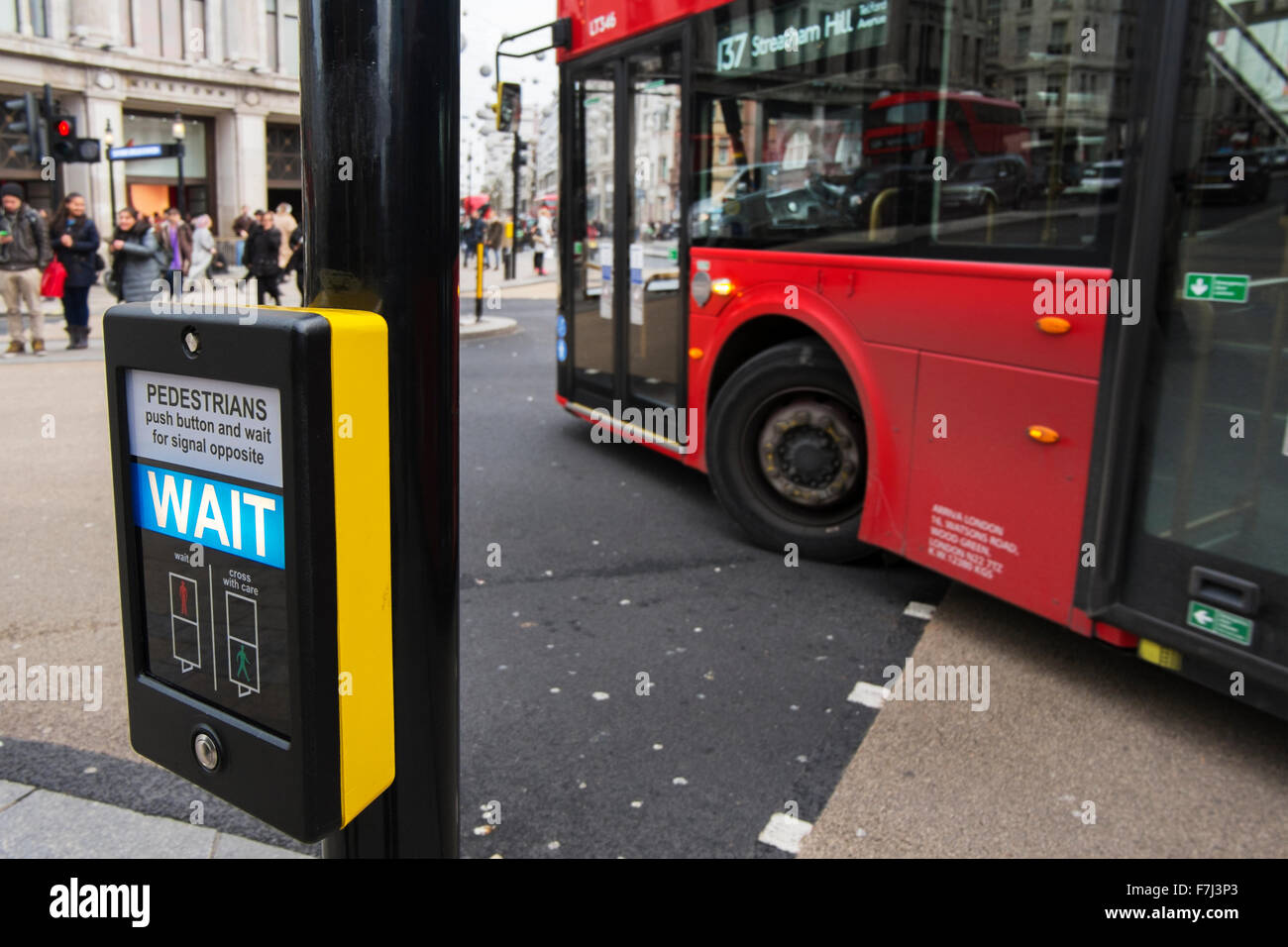 Buses driving through Oxford Circus in London, England, UK Stock Photo ...