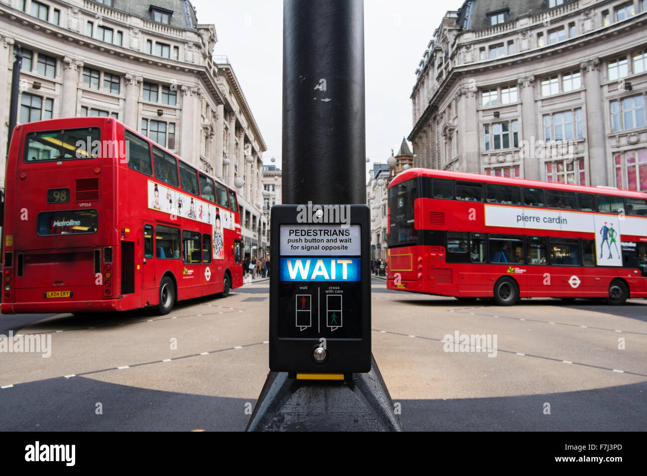 Buses driving through Oxford Circus in London, England, UK Stock Photo ...