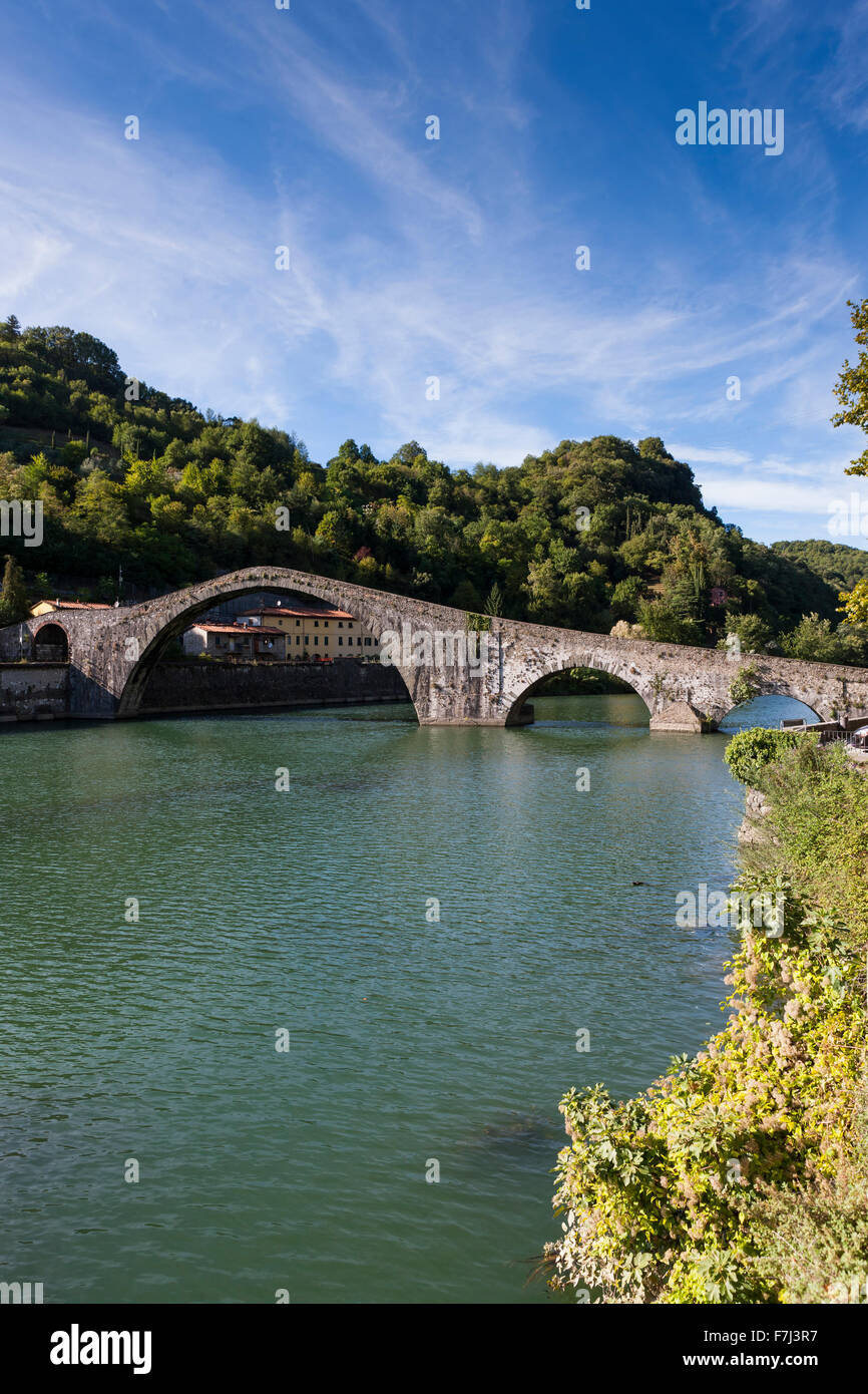Ponte della Maddalena also known as The Devil's Bridge over the River ...