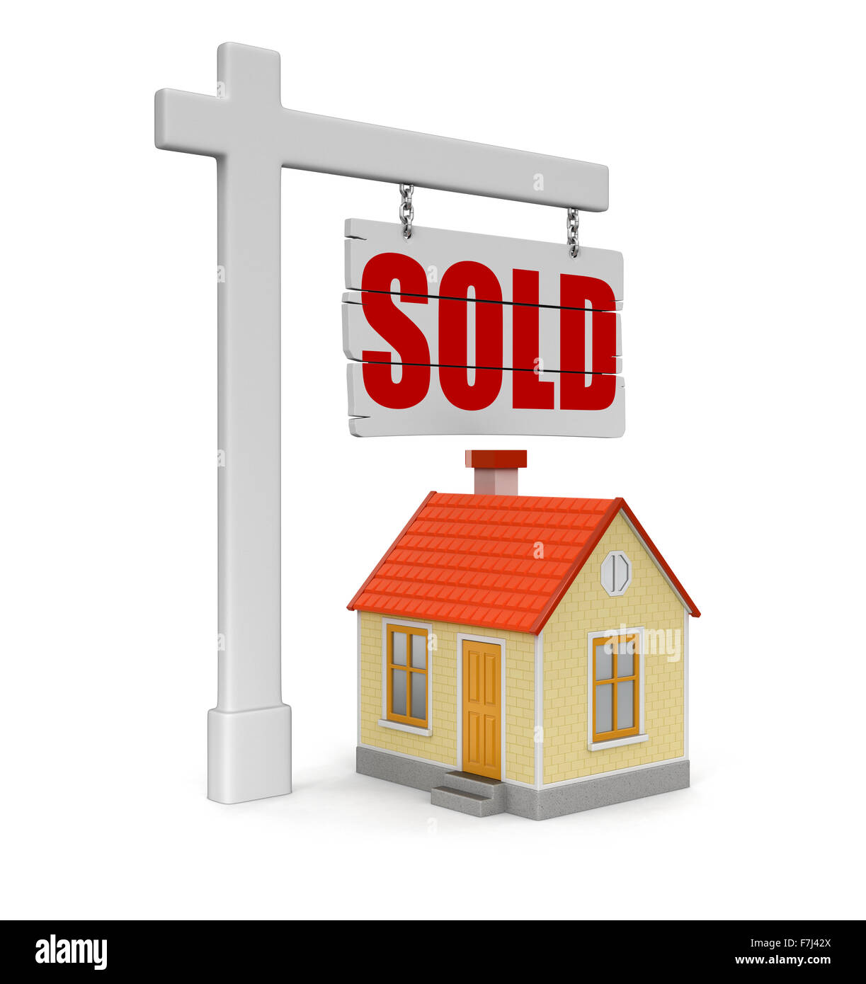 House for sold. Image with clipping path Stock Photo - Alamy