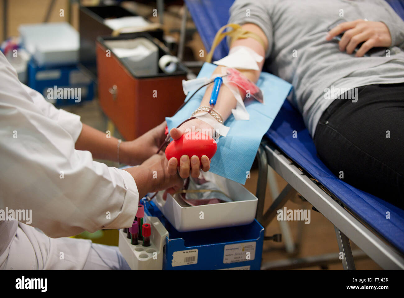 Person donating blood Stock Photo - Alamy
