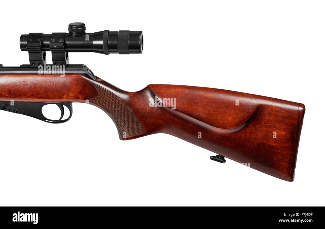 Classic wooden stock with cheek level ridge. Repeating small-bore rifle ...