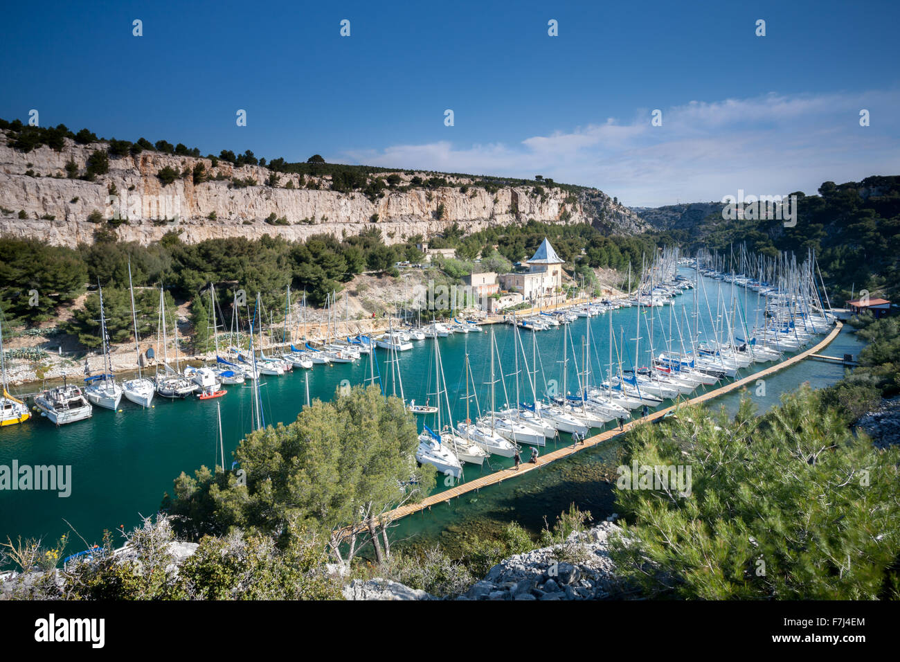 Calanque de Port Miou and yatch Cassis Cote D'Azure France Stock Photo ...