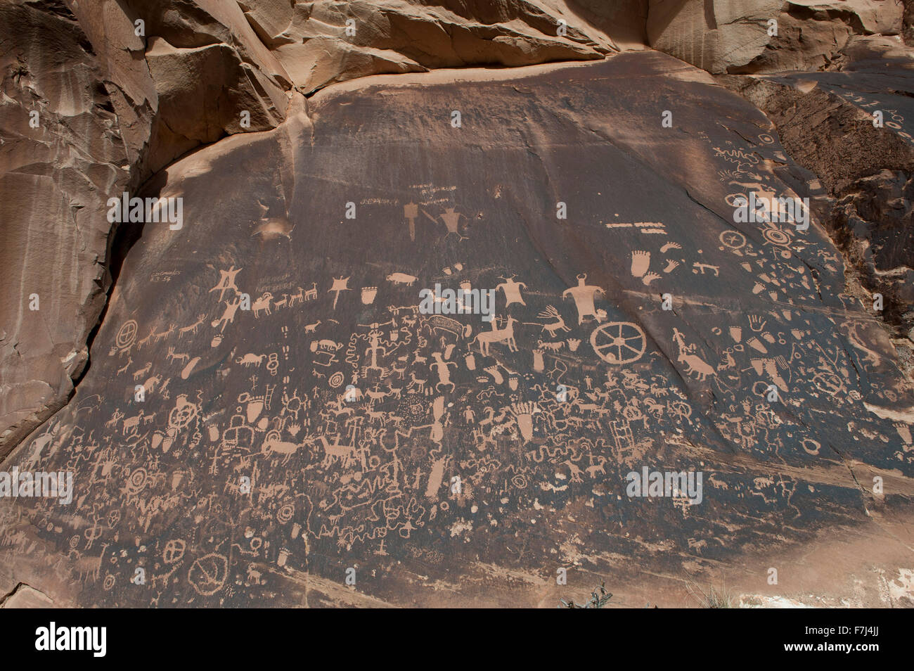 Petroglyphs at Newspaper Rock State Historic Monument, Utah, USA Stock ...