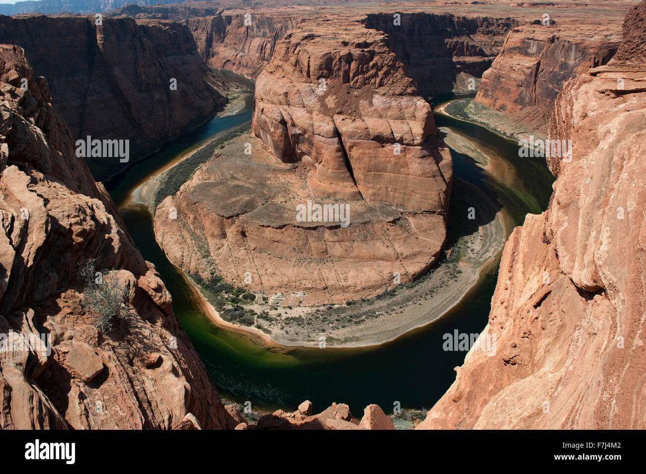 The Colorado River meanders through Horseshoe Bend in Arizona, USA ...