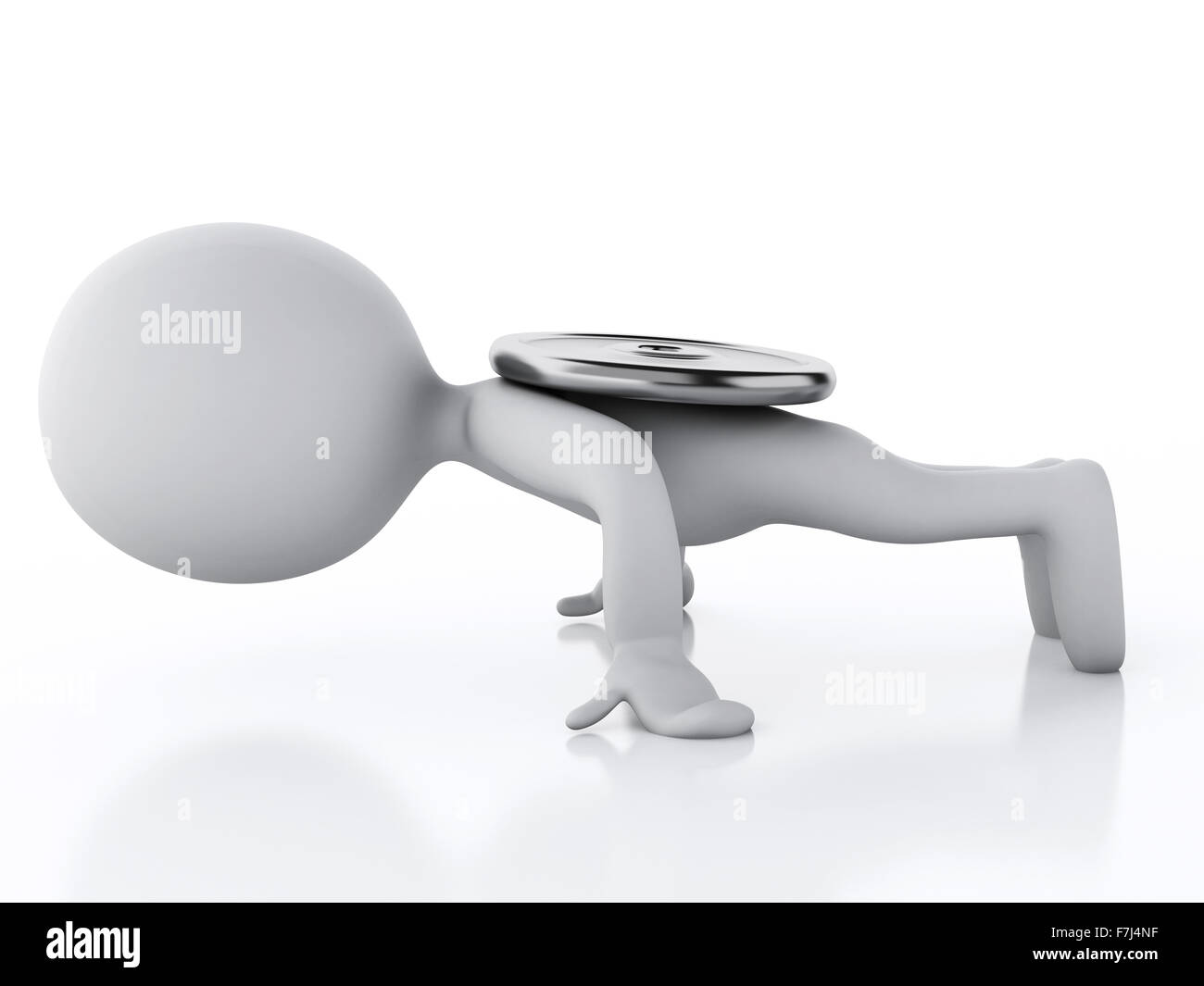 3d renderer image. White people doing exercise at the gym. Isolated ...