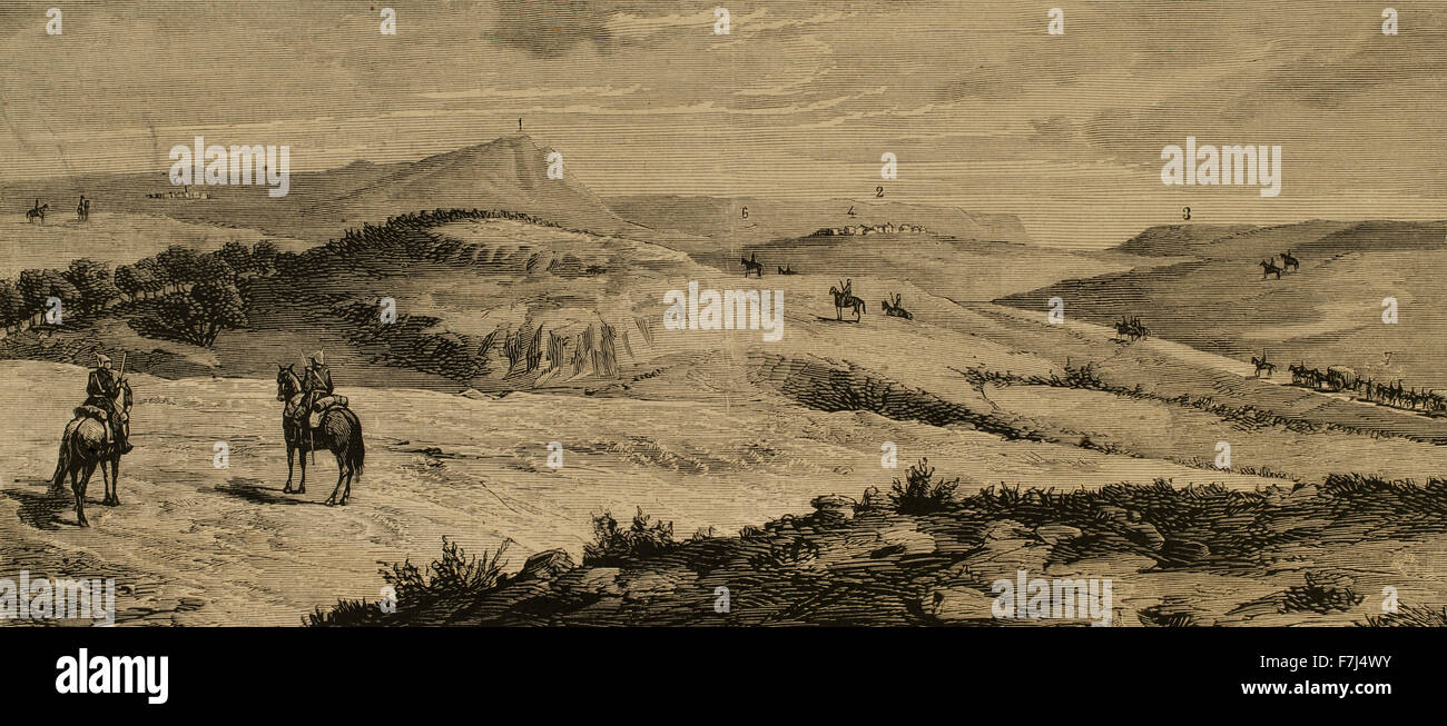 Spain. Third Carlist War (1872-1876). Navarre. Oteiza. Scenery where ...