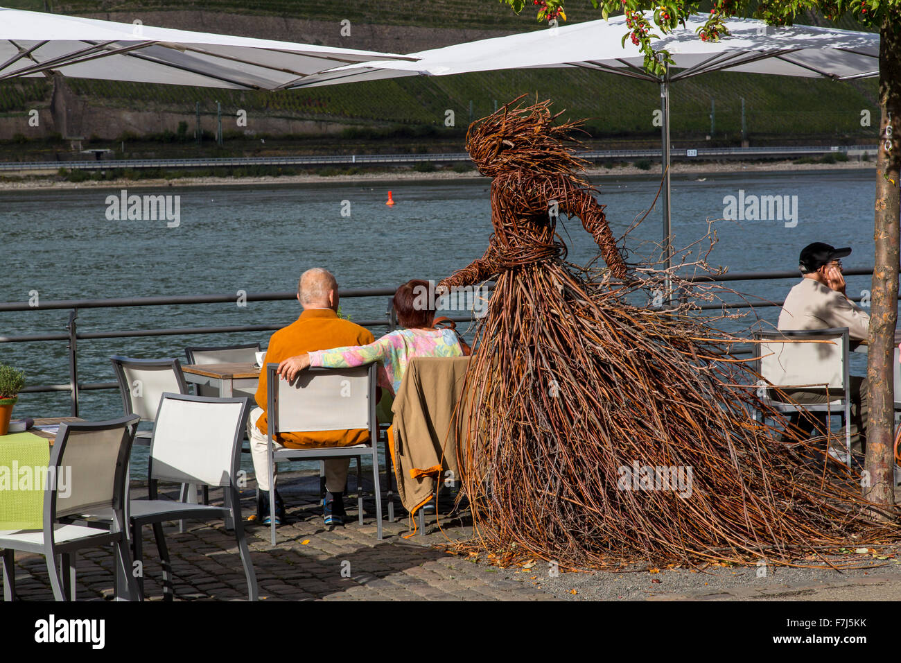 City of Bingen, upper middle Rhine valley, Germany, river Rhine ...