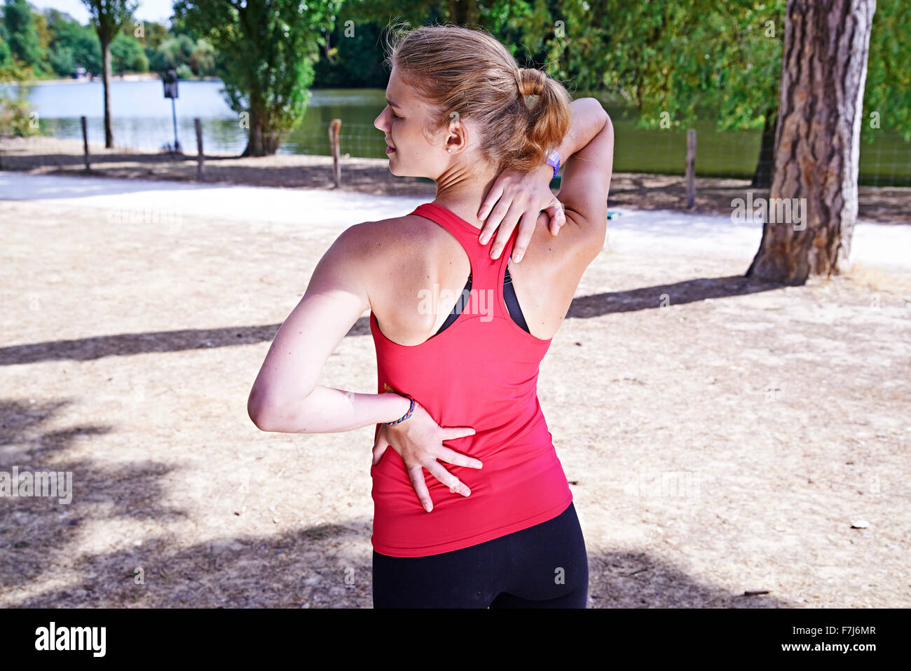 Back pain woman hi-res stock photography and images - Alamy