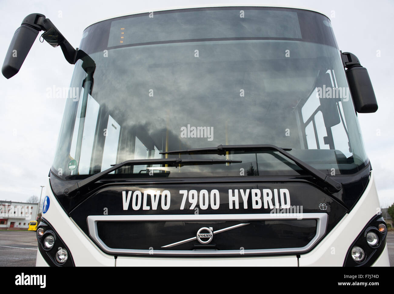 Berlin, Germany. 1st Dec, 2015. The new Volvo hybrid articulated bus ...
