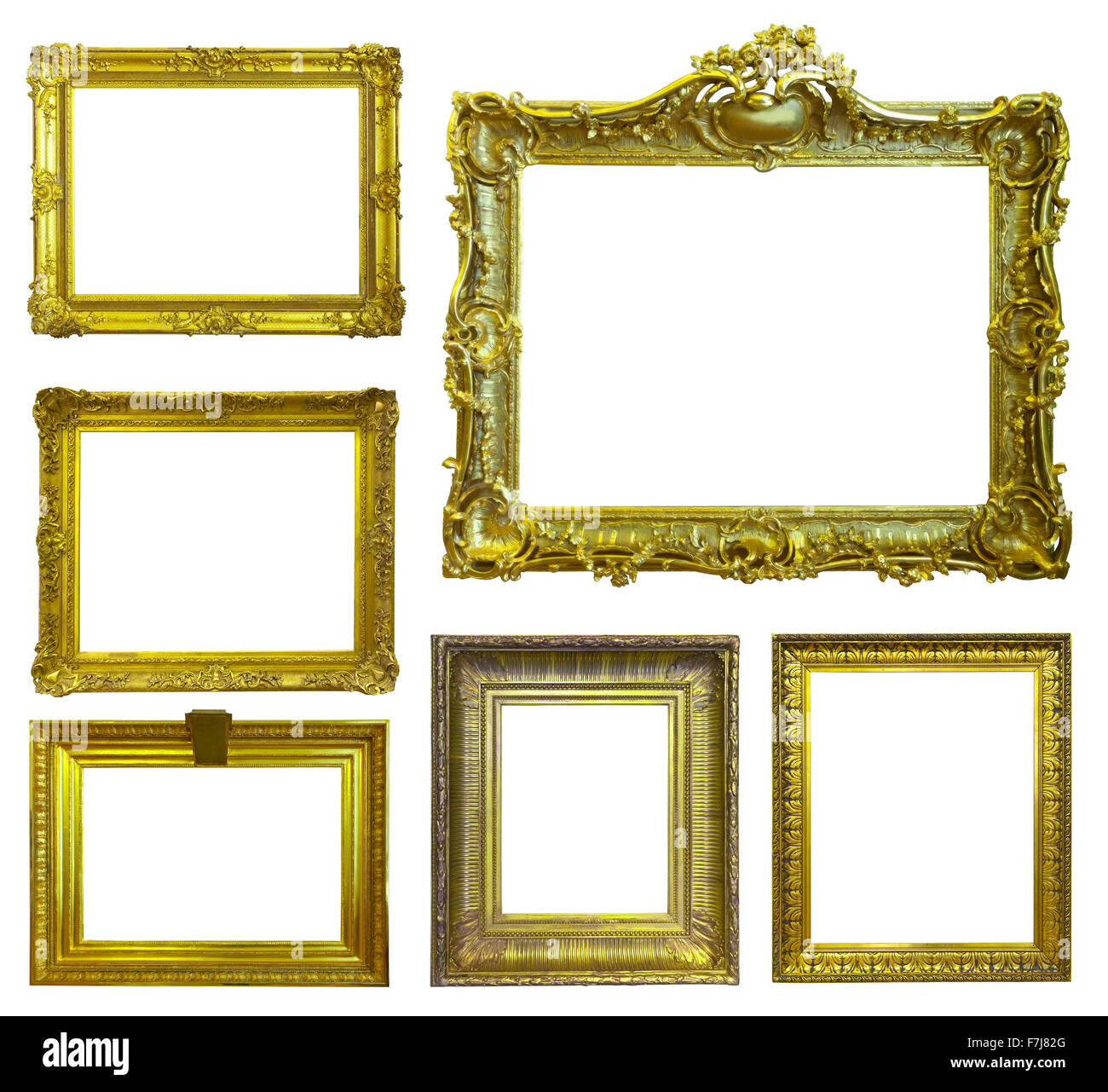 Set of few picture frames. Isolated over white background with clipping ...