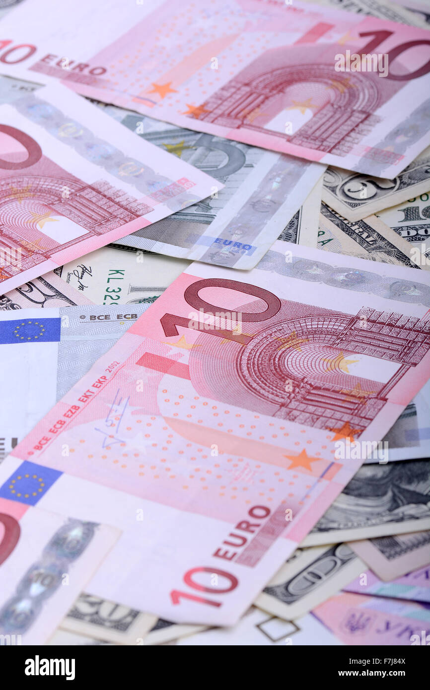 euro currency banknotes. european and american money background Stock ...