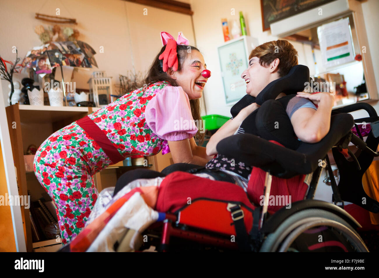 Clown disabled wheelchair hi-res stock photography and images - Alamy
