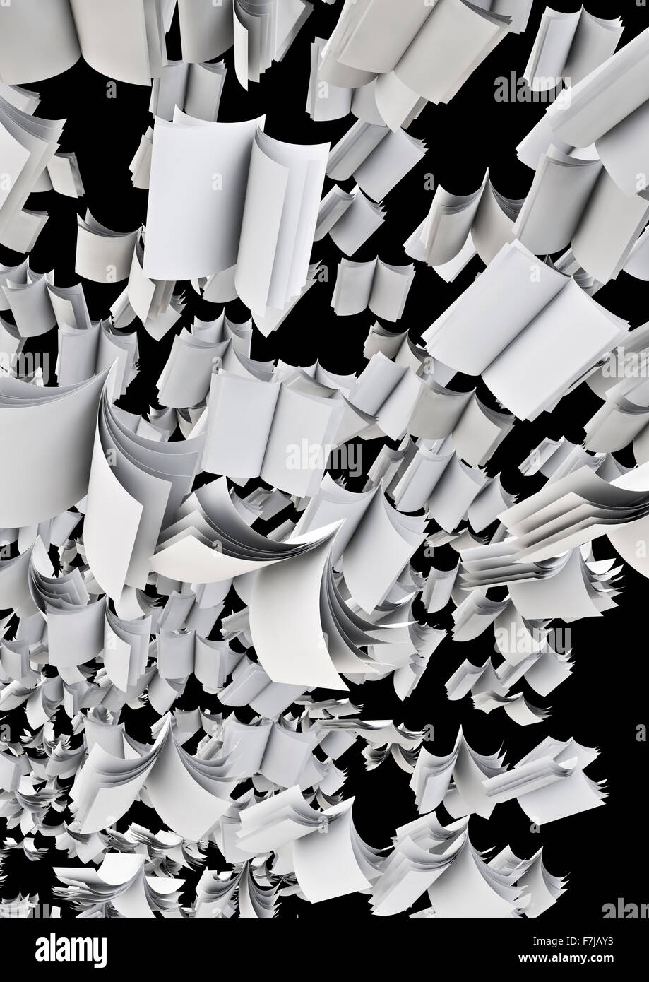 Flock of magazines / 3D render of flying blank magazines filling image ...