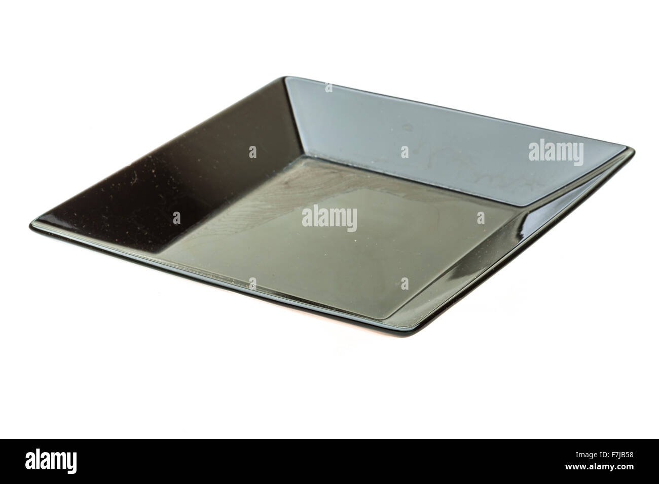 Black empty square plate Stock Photo - Alamy