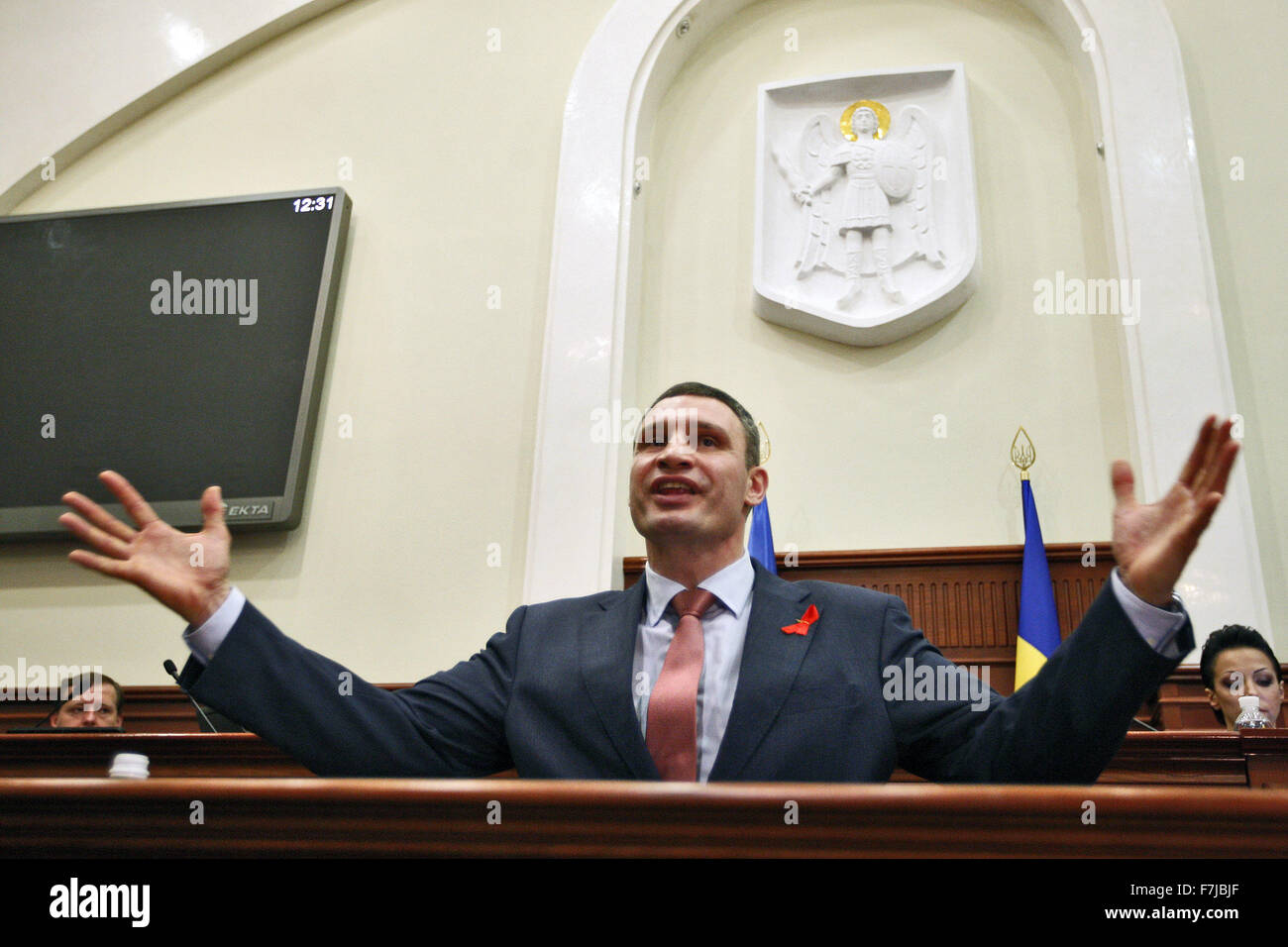 Kiev, Ukraine. 1st Dec, 2015. Re-elected mayor of Kiev VITALI KLITSCHKO ...