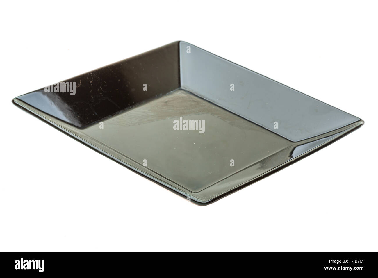 Black empty square plate Stock Photo - Alamy