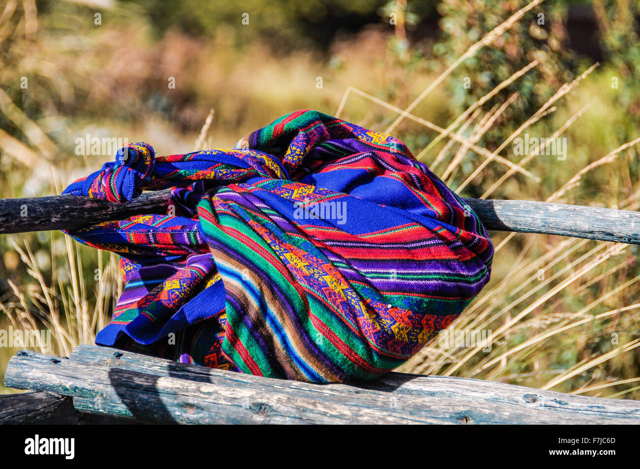 Old lady's backpack in the capital of Incas, Cusco, Peru Stock Photo ...