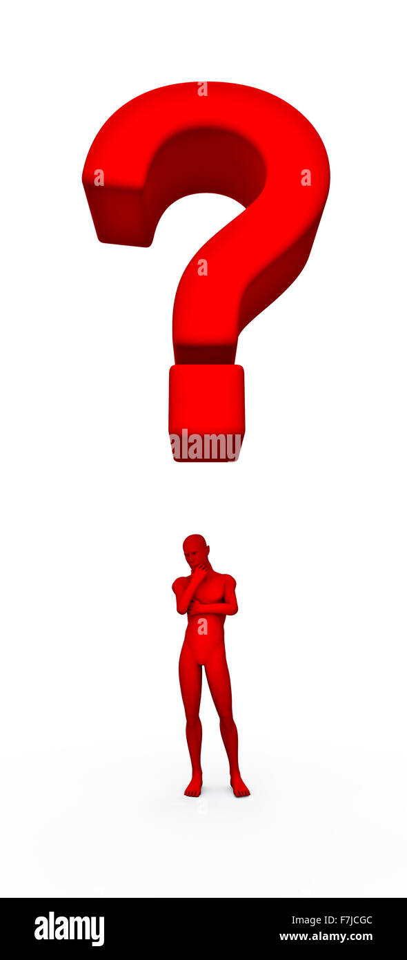 Question man / 3D render of male figure and question mark Stock Photo ...