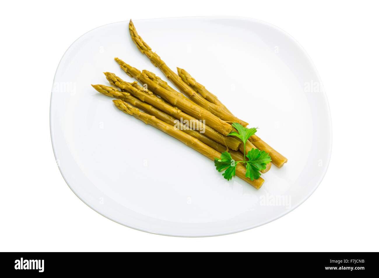 Boiled asparagus with parsley Stock Photo - Alamy