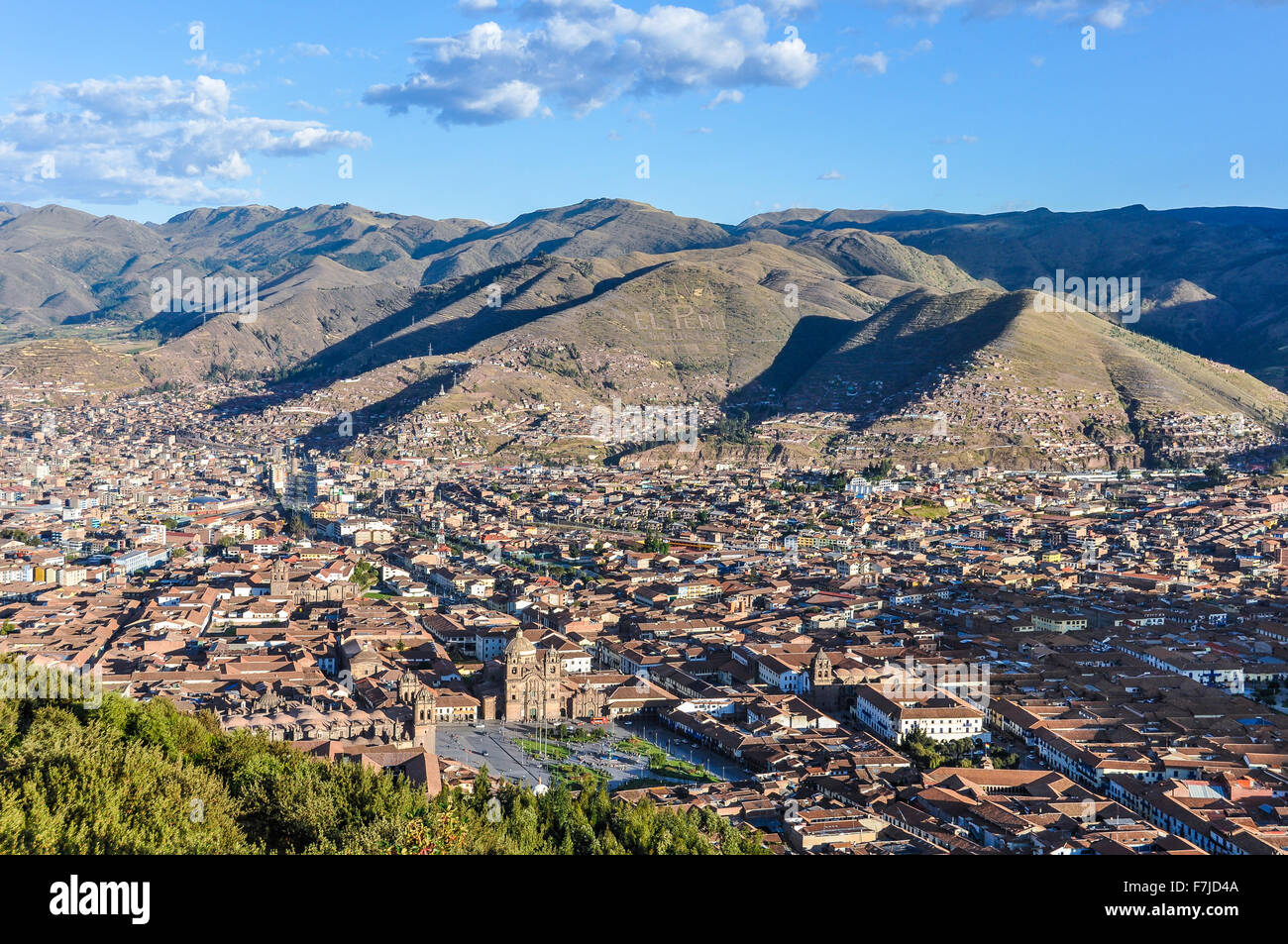 Panoramic view of the city in the capital of Incas, Cusco, Peru Stock ...