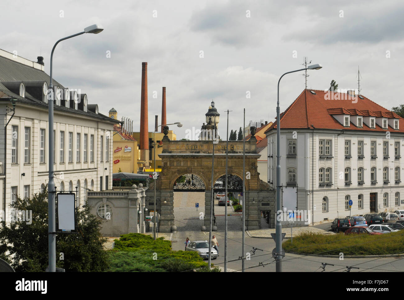 Pilsner Urquell Brewery Entrance Gate, Plzen, Czech Republic Stock ...
