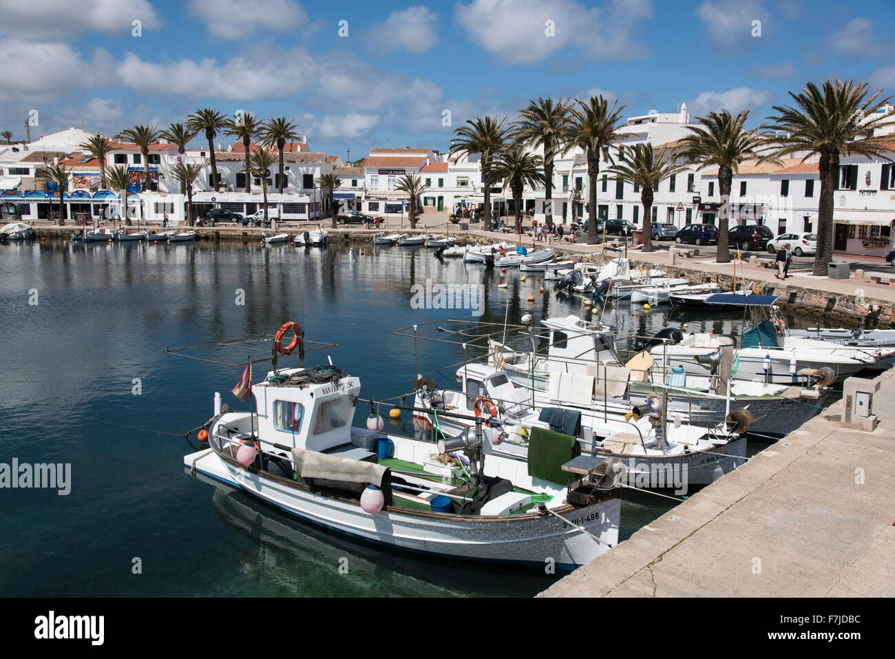 The marina at Fornells on the North coast of Menorca a Spanish Island ...