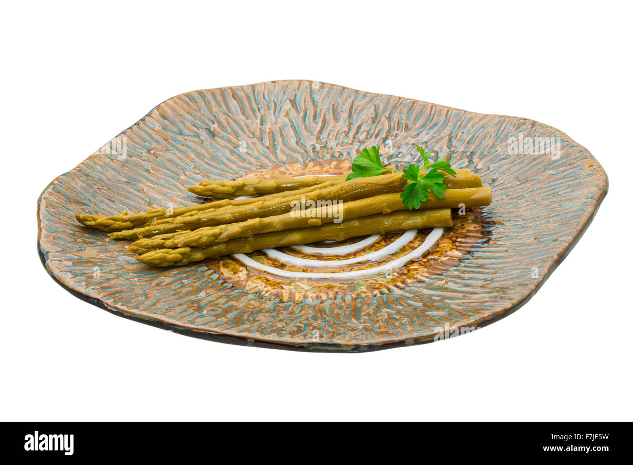 Boiled asparagus with parsley Stock Photo - Alamy