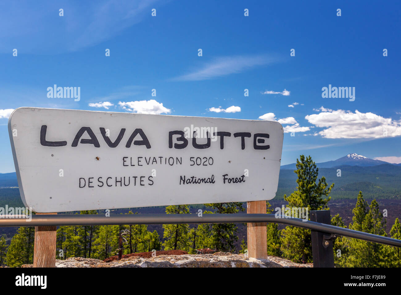 View from volcano Lava Butte, Newberry National Volcanic Monument ...