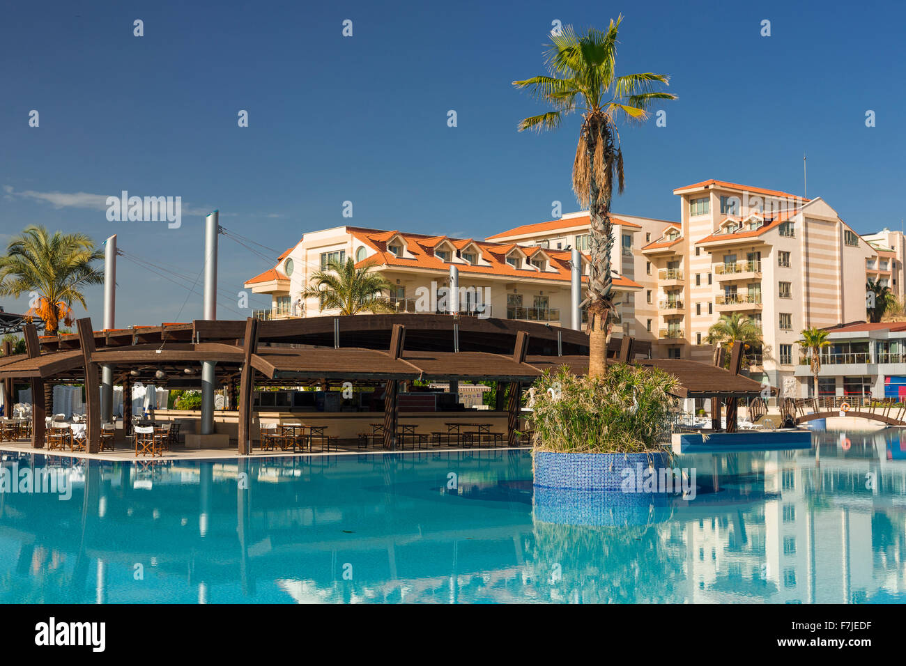 Beach hotel in Turkey with pool Stock Photo - Alamy
