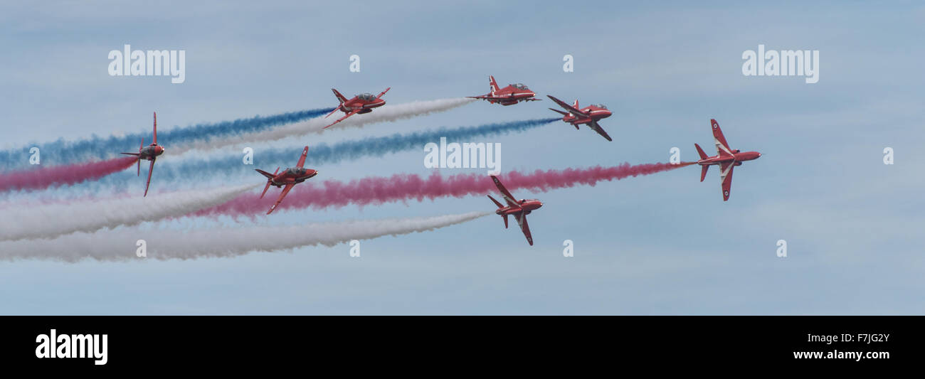 The RAF Red Arrows aerobatic display team perform their exciting ...