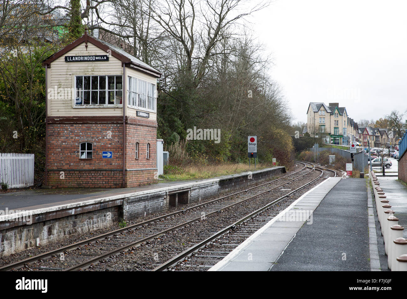Station signal box at Llandrindod Wells Railway Station in Wales Stock ...