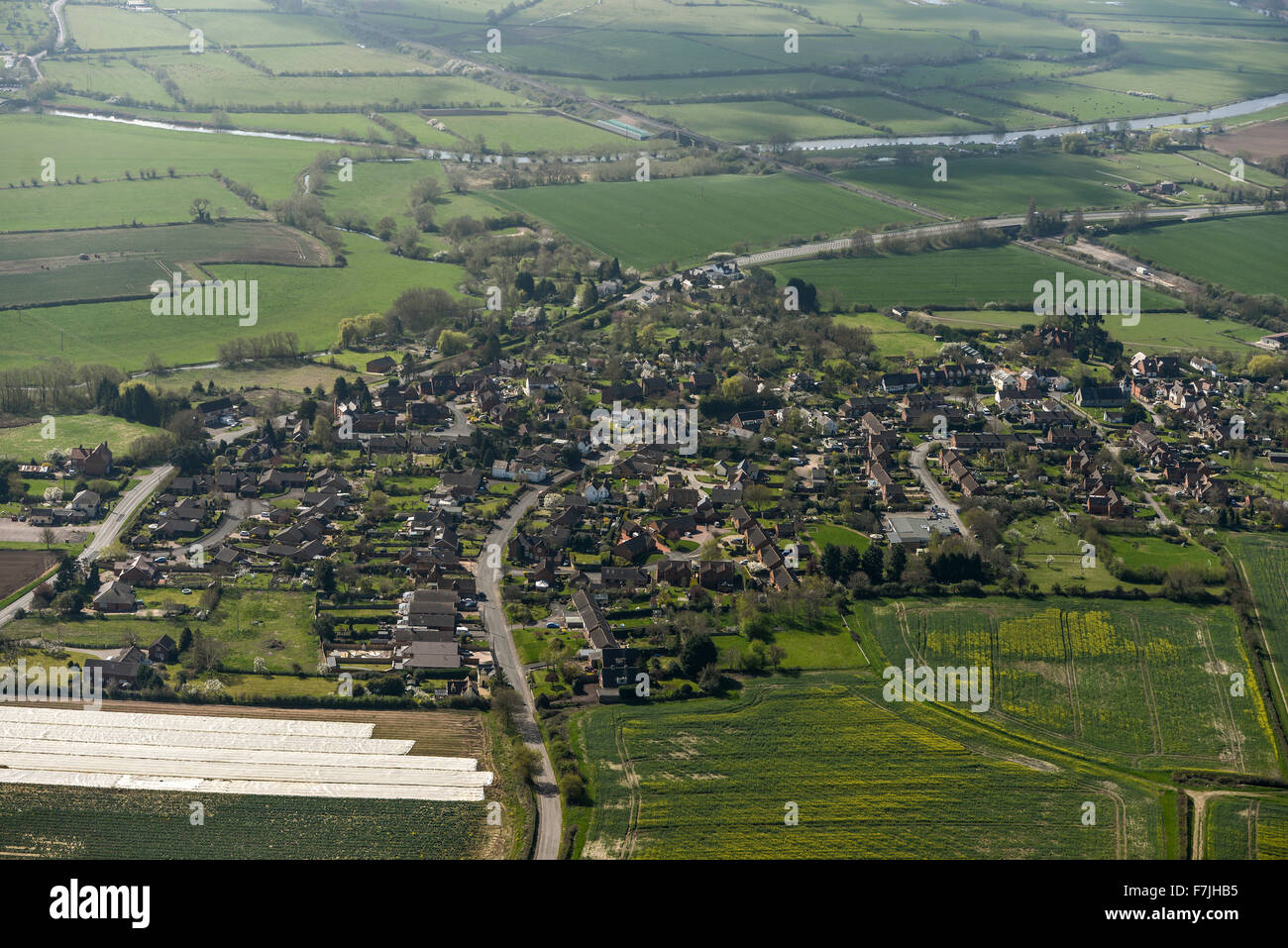An aerial view of the Worcestershire village of Defford Stock Photo - Alamy