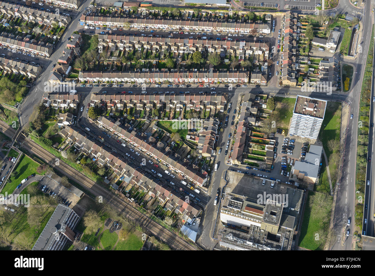 An aerial view of housing near Silver Street station in Edmonton, North ...