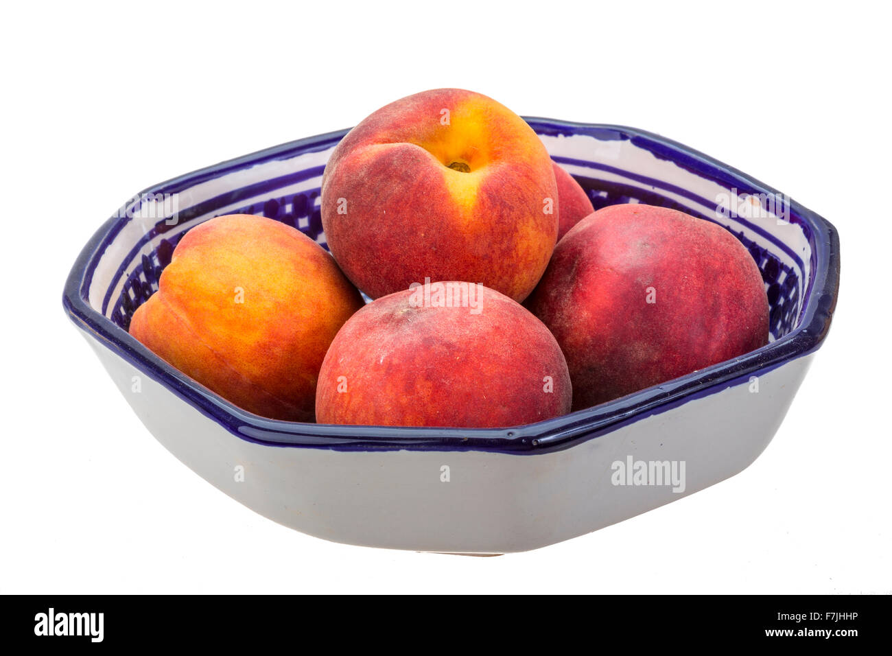Bright ripe peaches isolated Stock Photo - Alamy