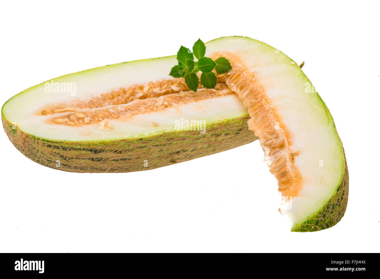 Ripe melon isolated on the white background Stock Photo - Alamy