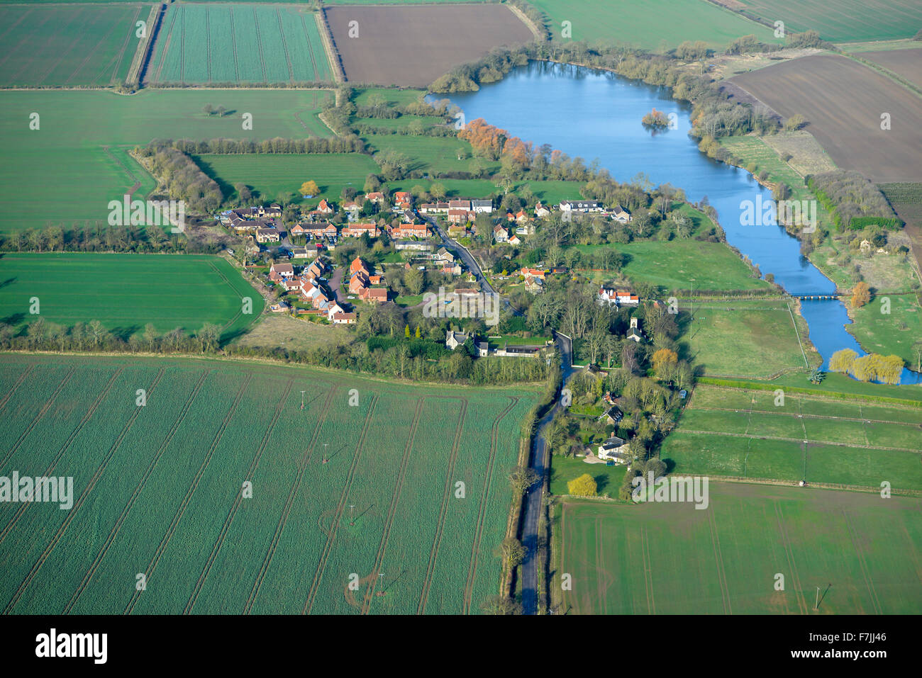 An aerial view of the Lincolnshire village of Fillingham and Fillingham ...