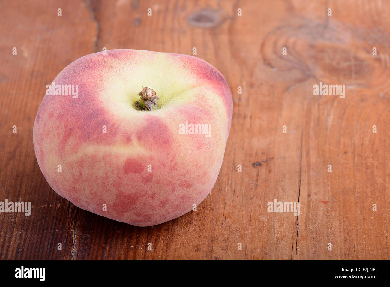 peach set on the wooden background Stock Photo - Alamy