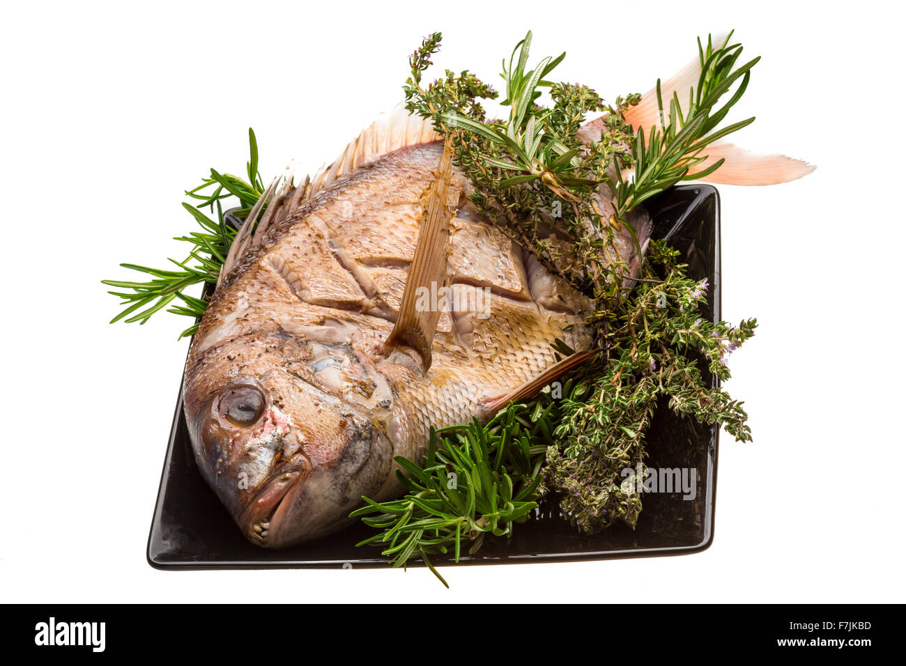 Grilled sea perch Stock Photo - Alamy