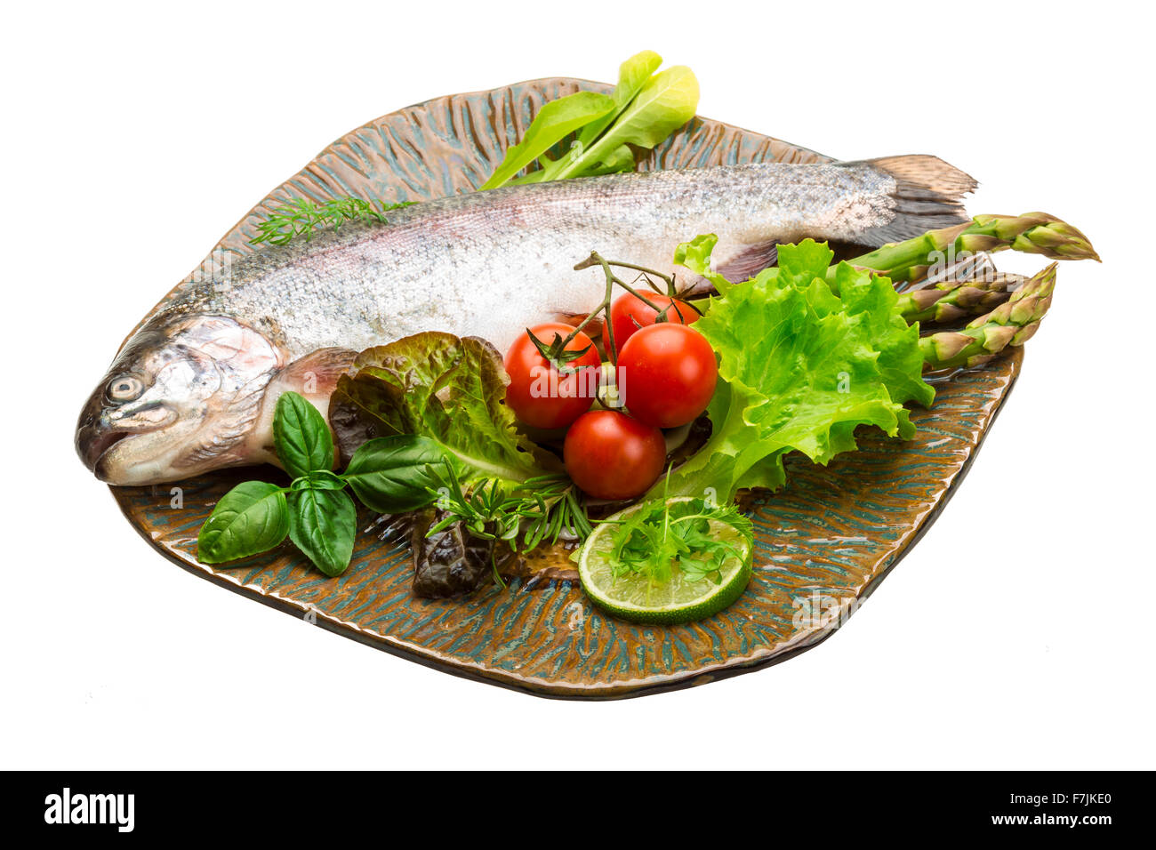 Fresh raw rainbow trout Stock Photo - Alamy