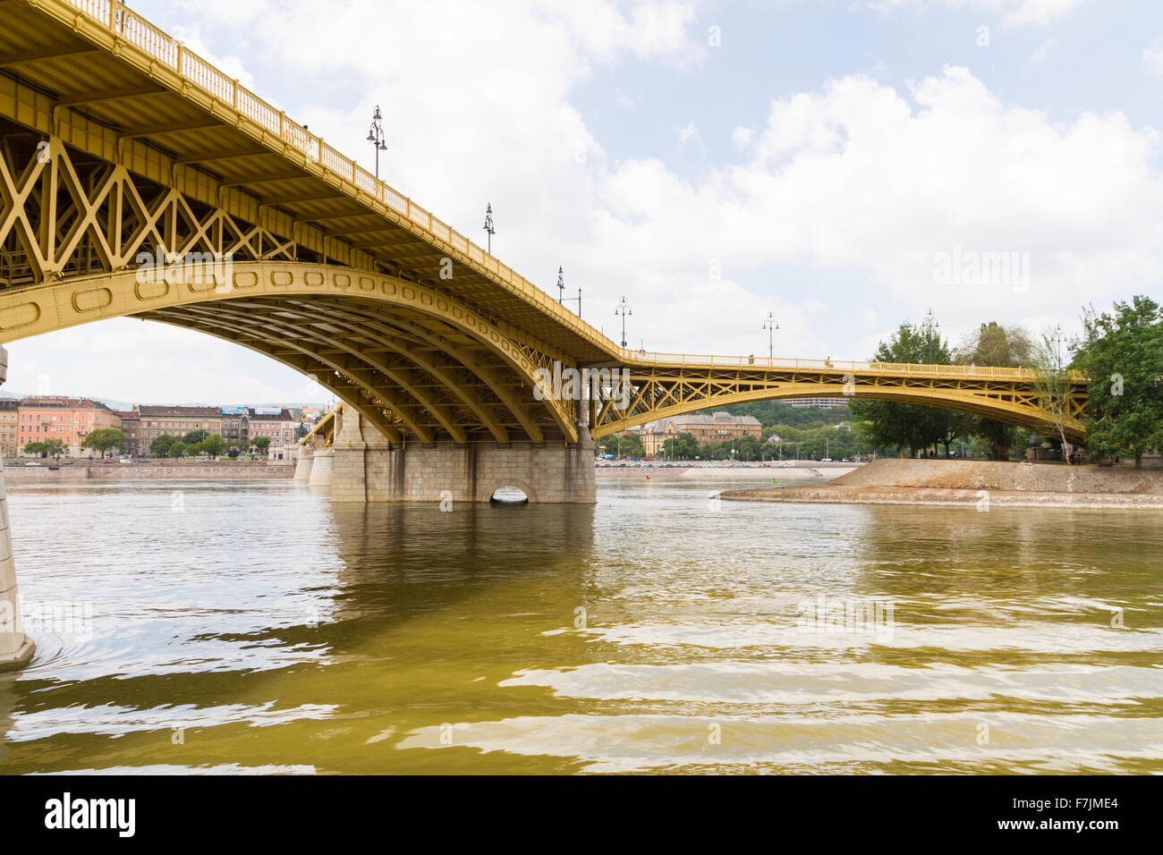 Scenic view of the recently renewed Margit bridge in Budapest Stock ...