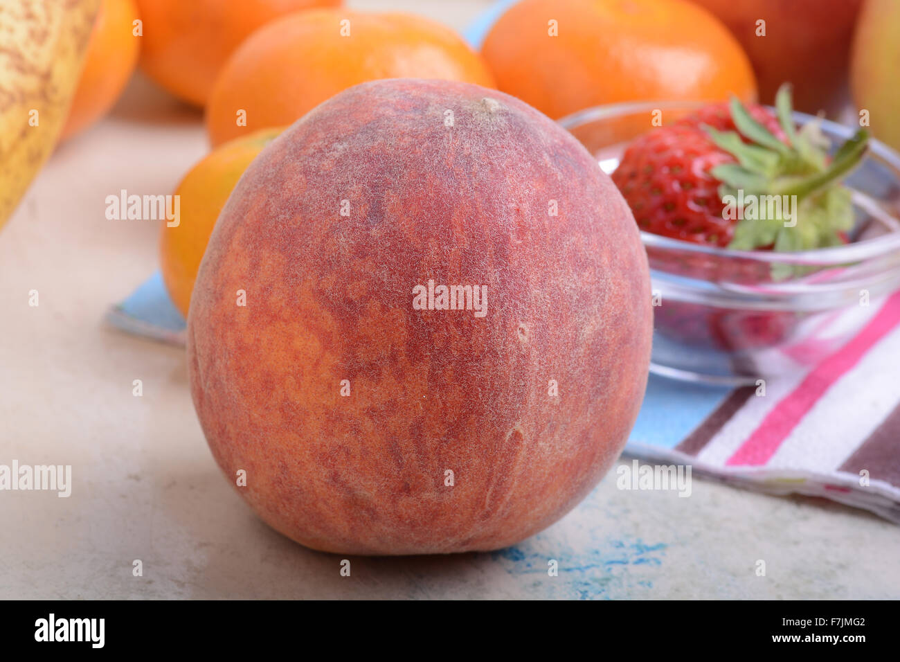 many different fruits for the health of the entire family, peach ...