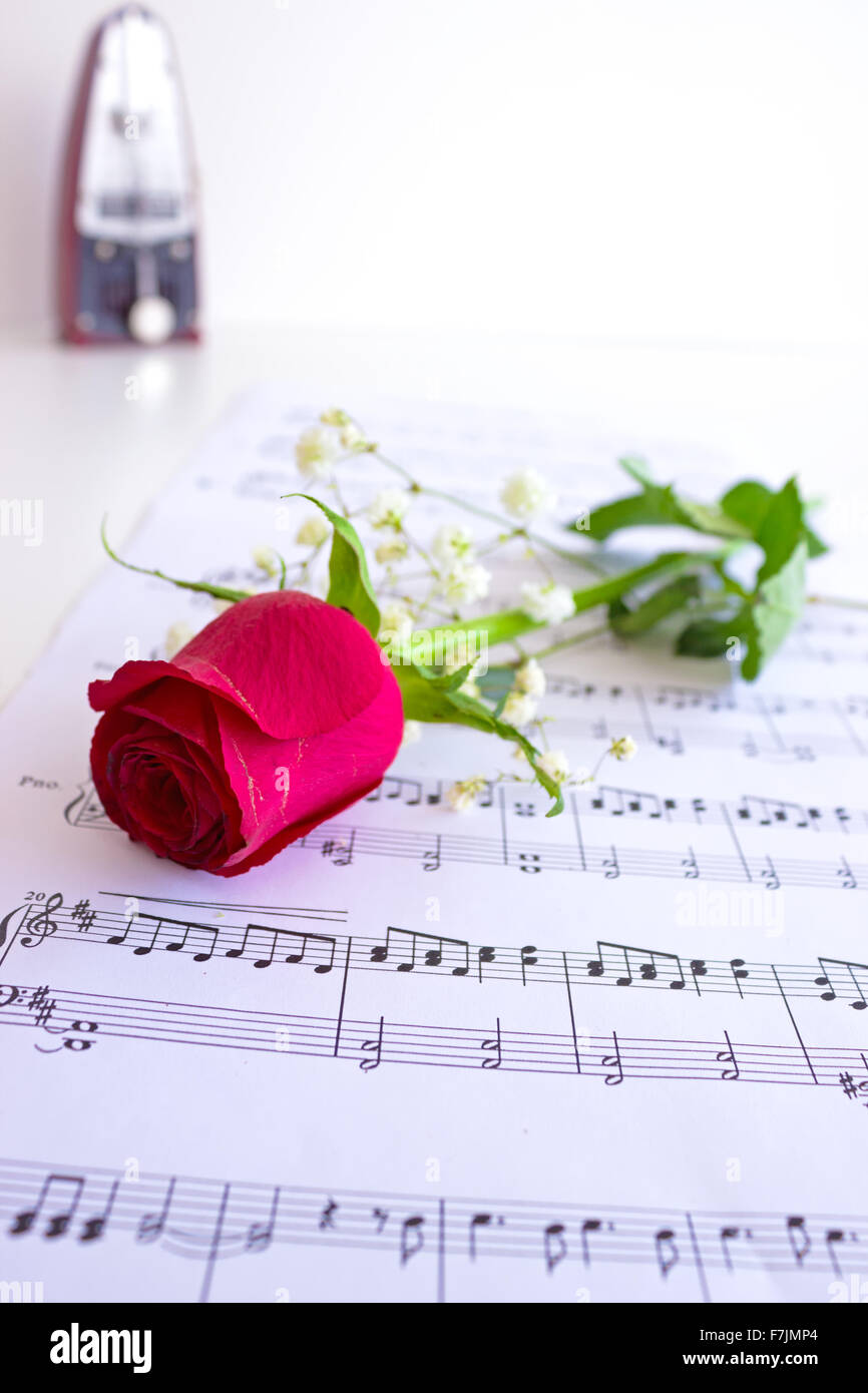 Rose music notes romantic hi-res stock photography and images - Alamy