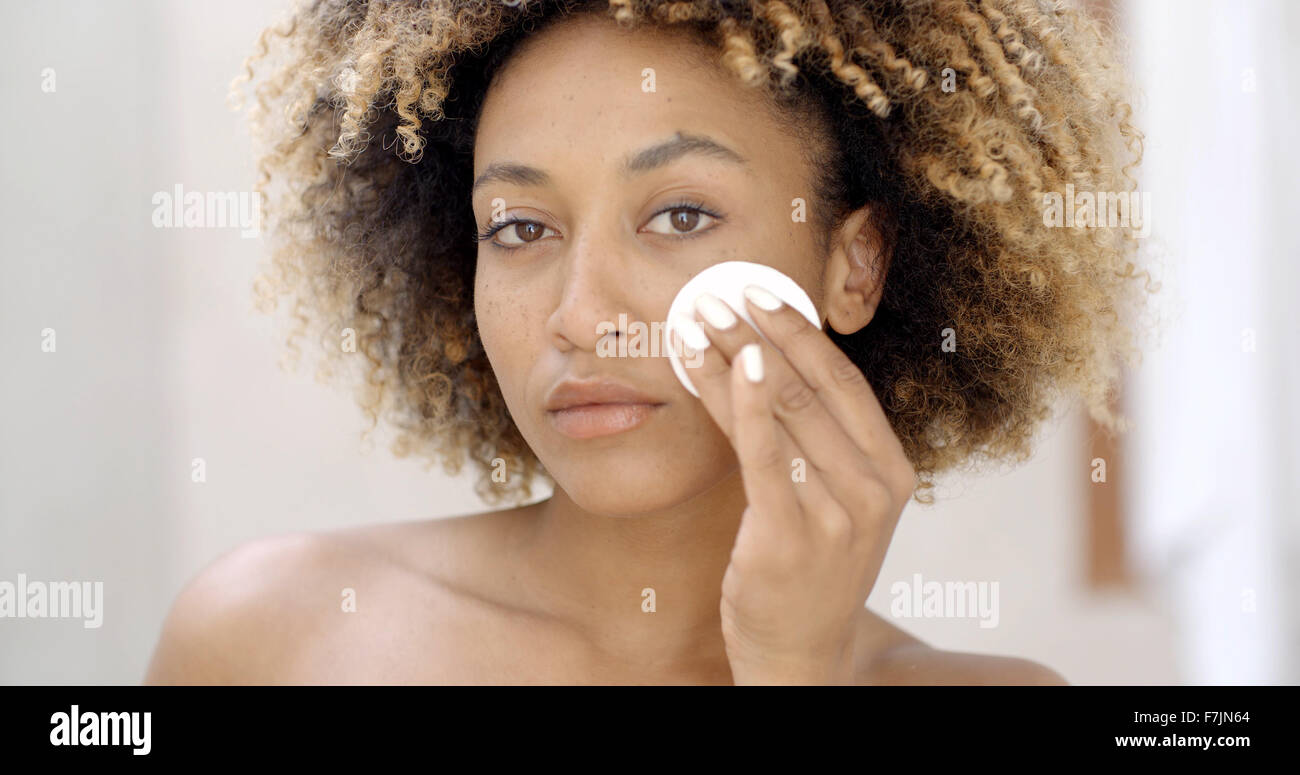 Young Woman Cleaning Skin Stock Photo - Alamy